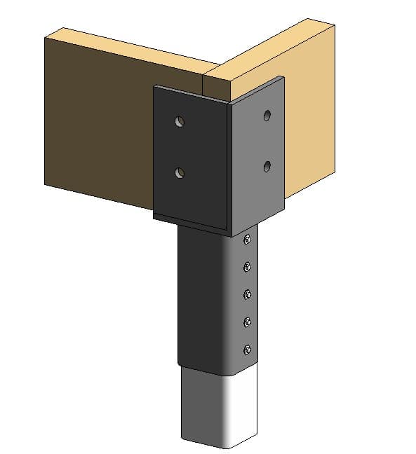 Right-Hand Top Plate Cleats | RH Fittings | SHS Corner Plates